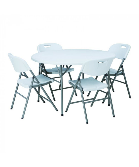 Table pliable ronde - 4 personnes - 120 cm